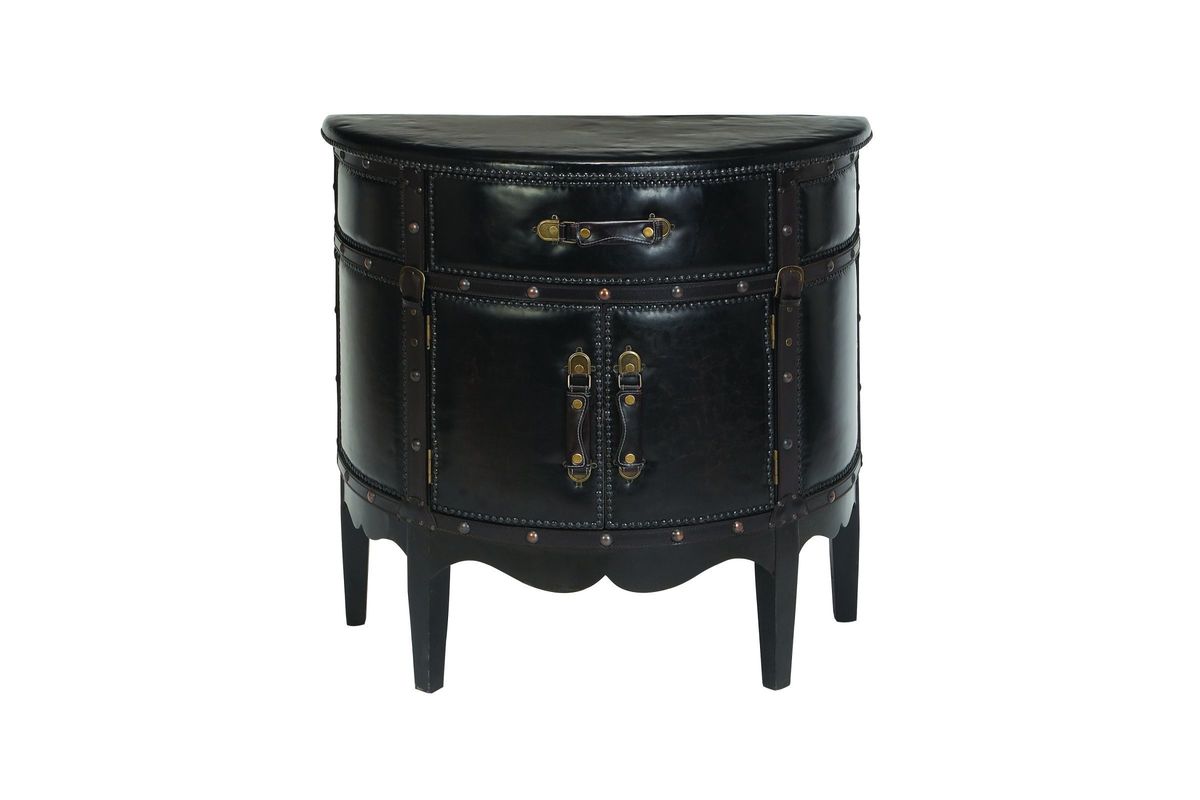 Old World Charm Half Moon Cabinet in Dark Espresso at Gardner-White